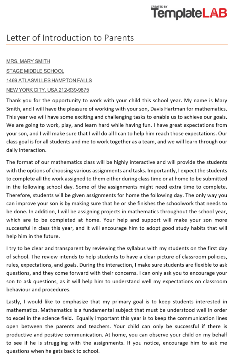 40+ Letter of Introduction Templates & Examples