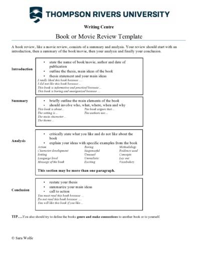 50 Best Book Review Templates (Kids, Middle School etc.) ᐅ TemplateLab