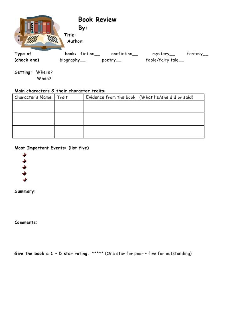 50 Best Book Review Templates (Kids, Middle School etc.) ᐅ TemplateLab