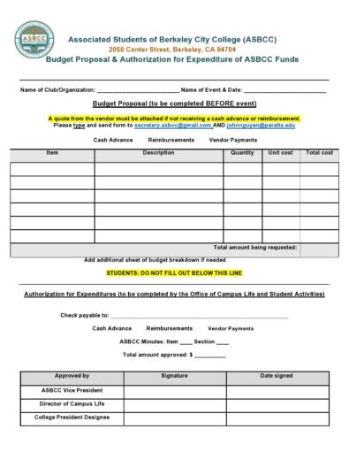 50 Free Budget Proposal Templates (Word & Excel) ᐅ TemplateLab