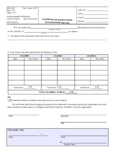 44 Printable Community Service Forms (MS Word) ᐅ TemplateLab