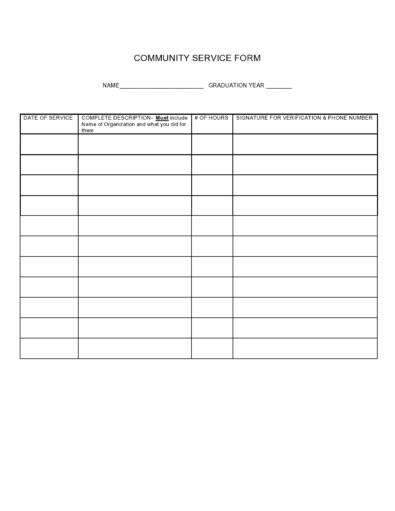 44 Printable Community Service Forms (MS Word) ᐅ TemplateLab
