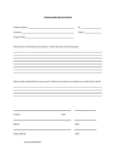 44 Printable Community Service Forms (MS Word) ᐅ TemplateLab