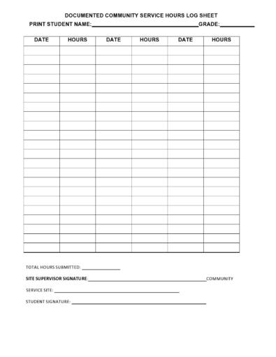 44 Printable Community Service Forms (MS Word) ᐅ TemplateLab