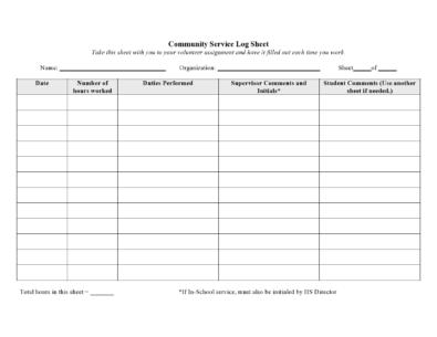 44 Printable Community Service Forms (MS Word) ᐅ TemplateLab