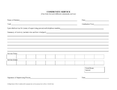 44 Printable Community Service Forms (MS Word) ᐅ TemplateLab