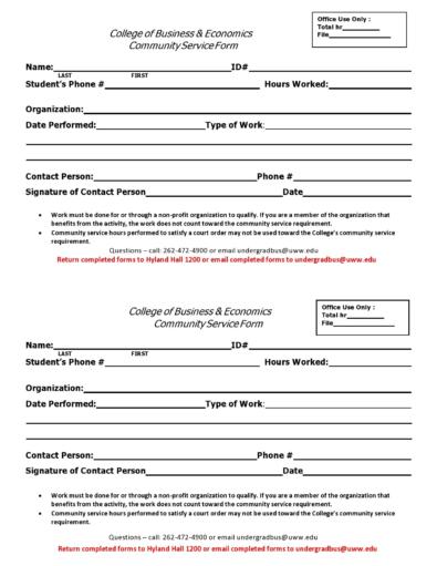 44 Printable Community Service Forms (MS Word) ᐅ TemplateLab