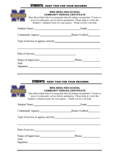 44 Printable Community Service Forms (MS Word) ᐅ TemplateLab