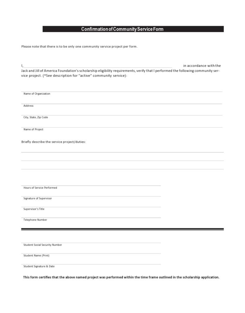 44 Printable Community Service Forms (MS Word) ᐅ TemplateLab