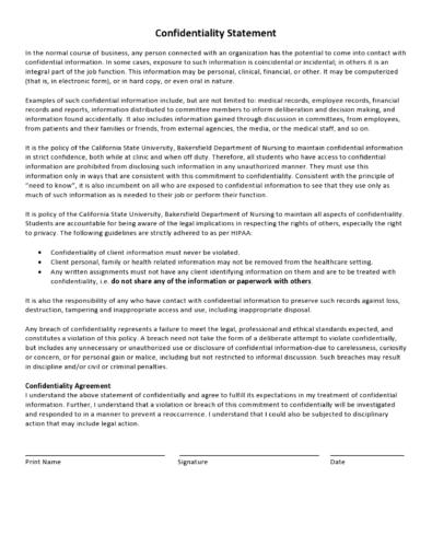 24 Simple Confidentiality Statement & Agreement Templates