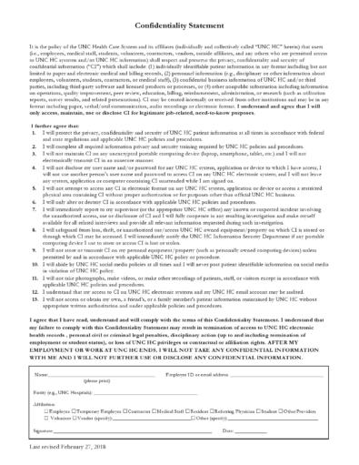 24 Simple Confidentiality Statement & Agreement Templates