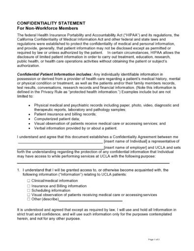 24 Simple Confidentiality Statement & Agreement Templates
