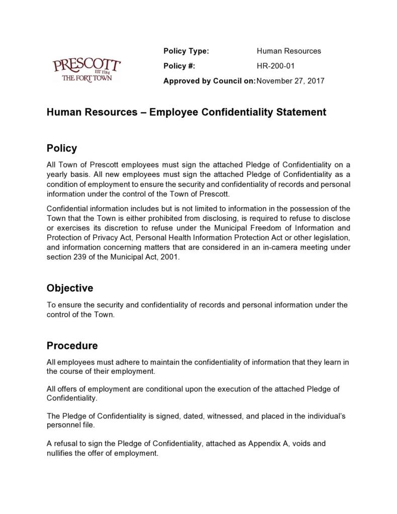 24 Simple Confidentiality Statement & Agreement Templates