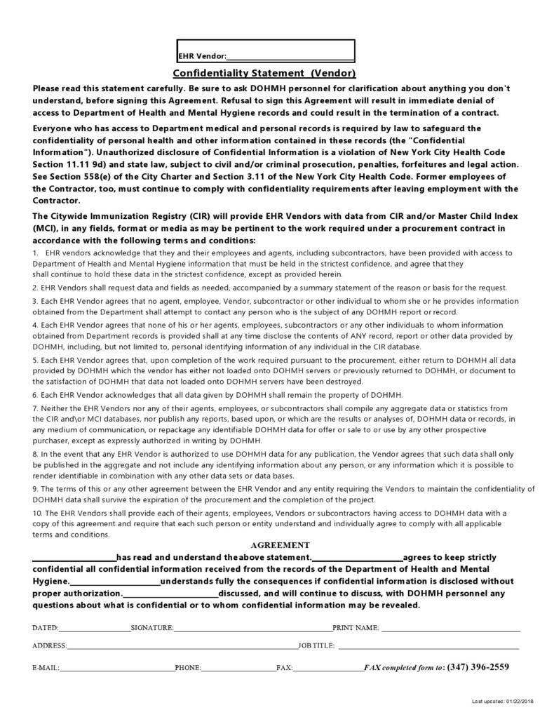 24 Simple Confidentiality Statement & Agreement Templates