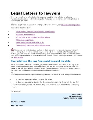 47 Professional Legal Letter Formats (& Templates) ᐅ TemplateLab