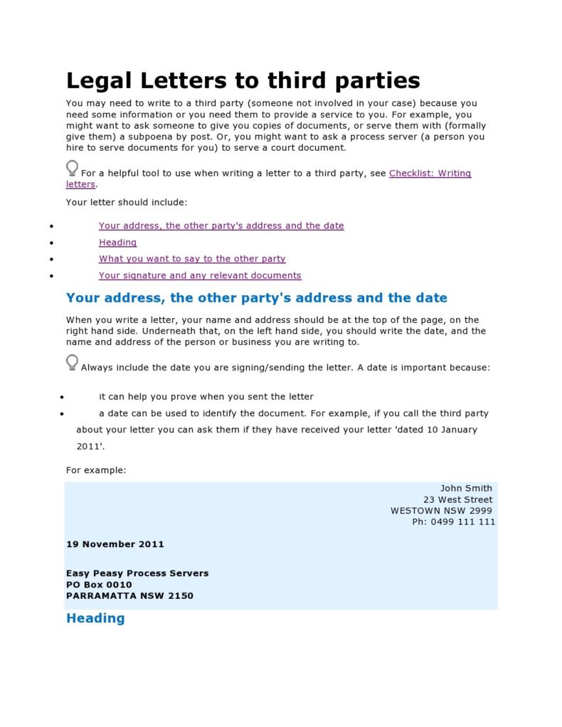 47 Professional Legal Letter Formats (& Templates) ᐅ TemplateLab