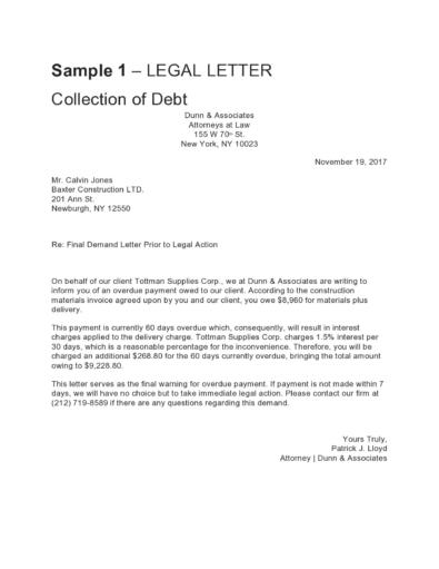 47 Professional Legal Letter Formats (& Templates) ᐅ TemplateLab