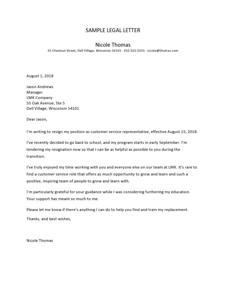 47 Professional Legal Letter Formats (& Templates) ᐅ TemplateLab