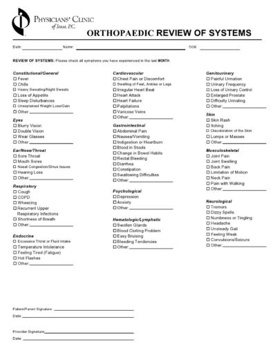 46 Free Review of Systems Templates (+Checklist) ᐅ TemplateLab