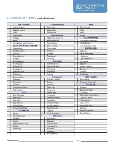 46 Free Review of Systems Templates (+Checklist) ᐅ TemplateLab