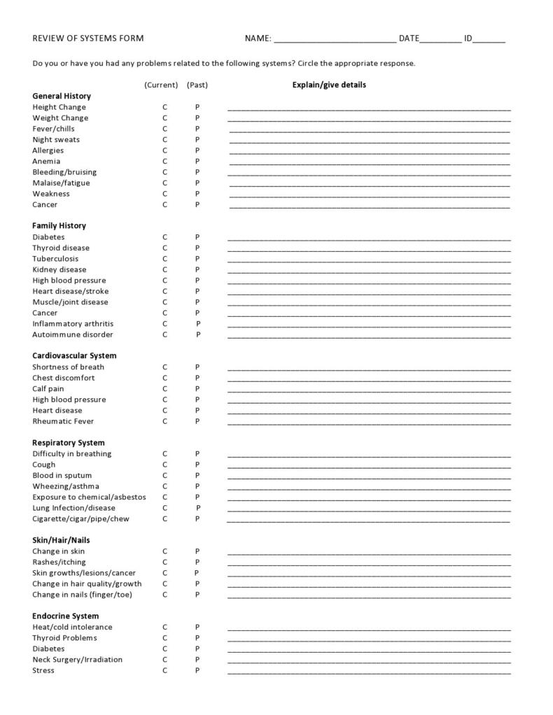 46 Free Review of Systems Templates (+Checklist) ᐅ TemplateLab