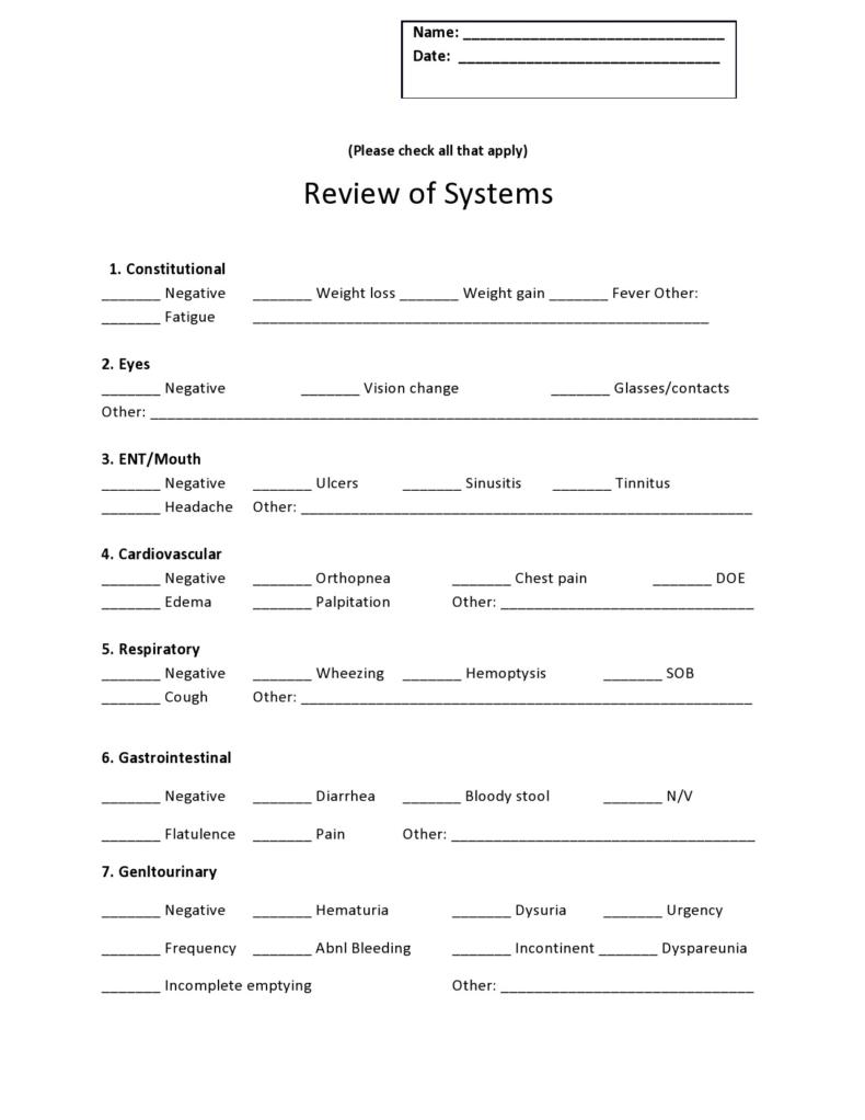 46 Free Review Of Systems Templates Checklist TemplateLab 46-free-review-of-systems-templates-checklist-templatelab