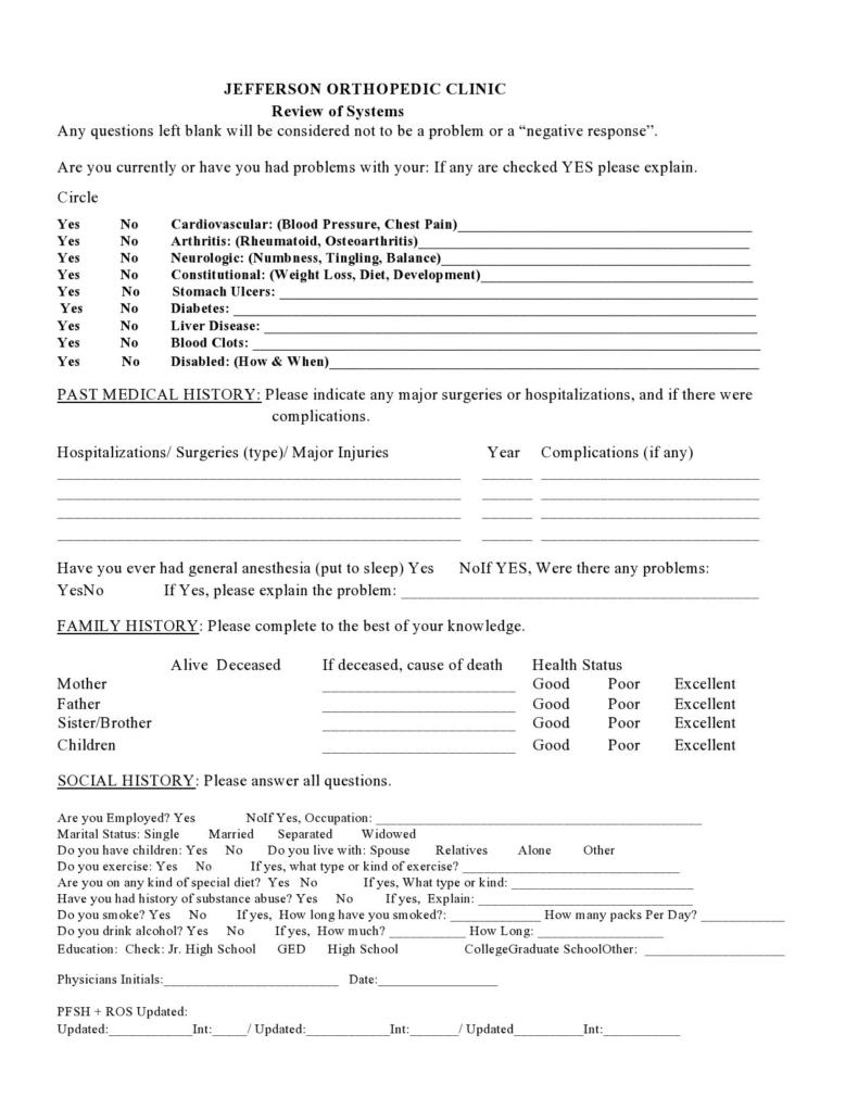 46 Free Review of Systems Templates (+Checklist) ᐅ TemplateLab