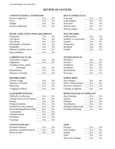 46 Free Review of Systems Templates (+Checklist) ᐅ TemplateLab