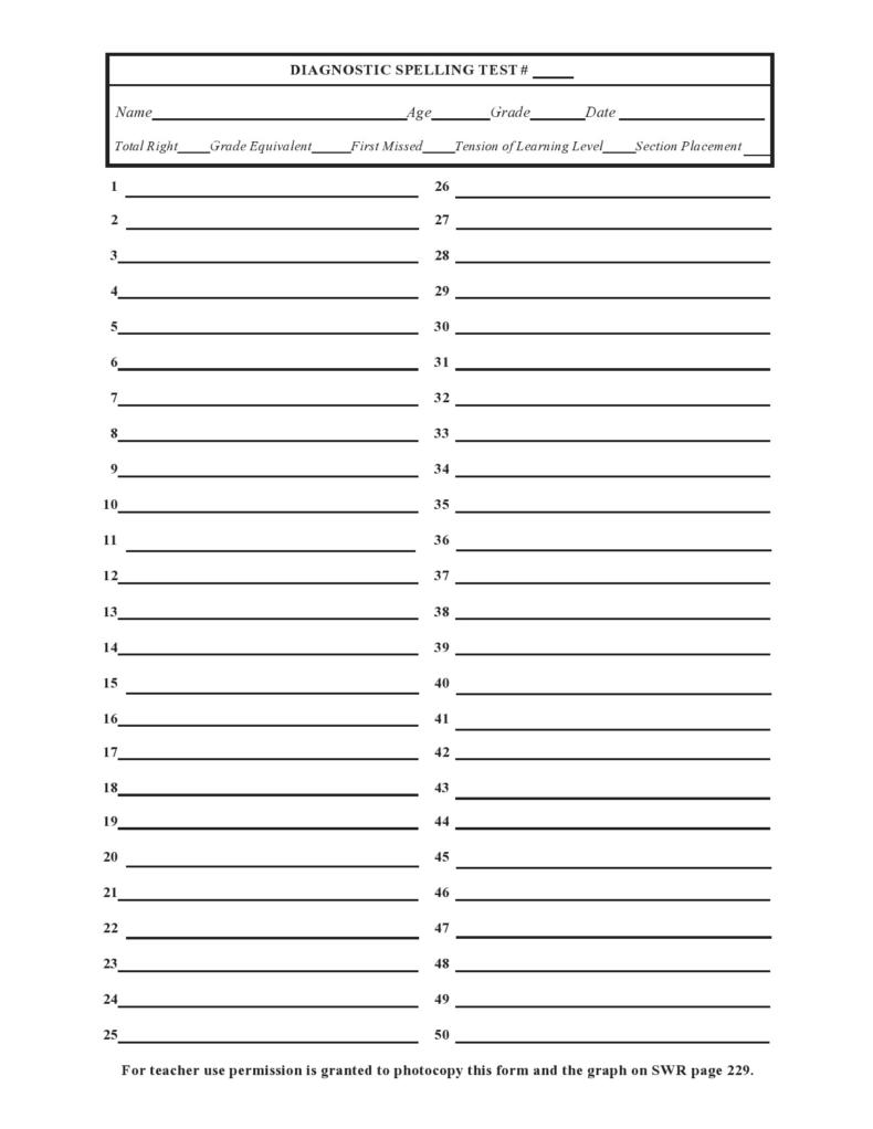 38 Printable Spelling Test Templates [Word & PDF] ᐅ TemplateLab
