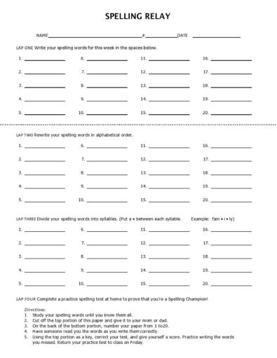 38 Printable Spelling Test Templates [Word & PDF] ᐅ TemplateLab