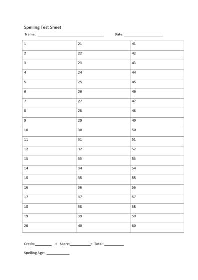 38 Printable Spelling Test Templates [Word & PDF] ᐅ TemplateLab