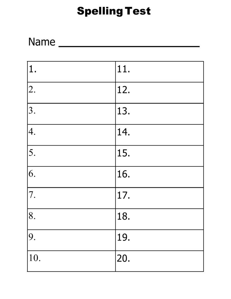 38 Printable Spelling Test Templates [Word & PDF] ᐅ TemplateLab
