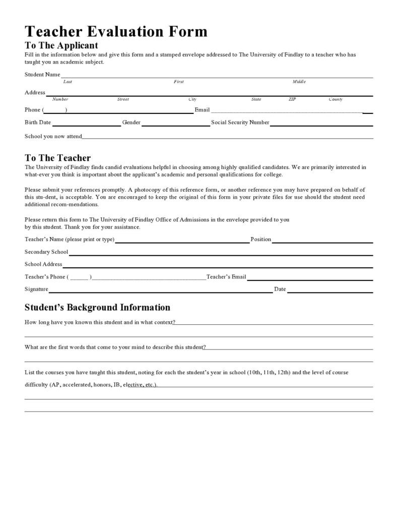 50 Printable Teacher Evaluation Forms [Free] ᐅ TemplateLab