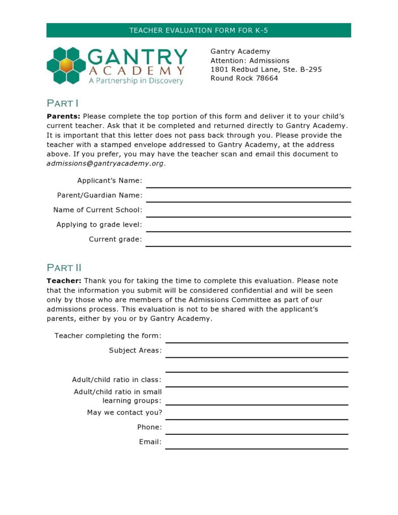 50 Printable Teacher Evaluation Forms [Free] ᐅ TemplateLab
