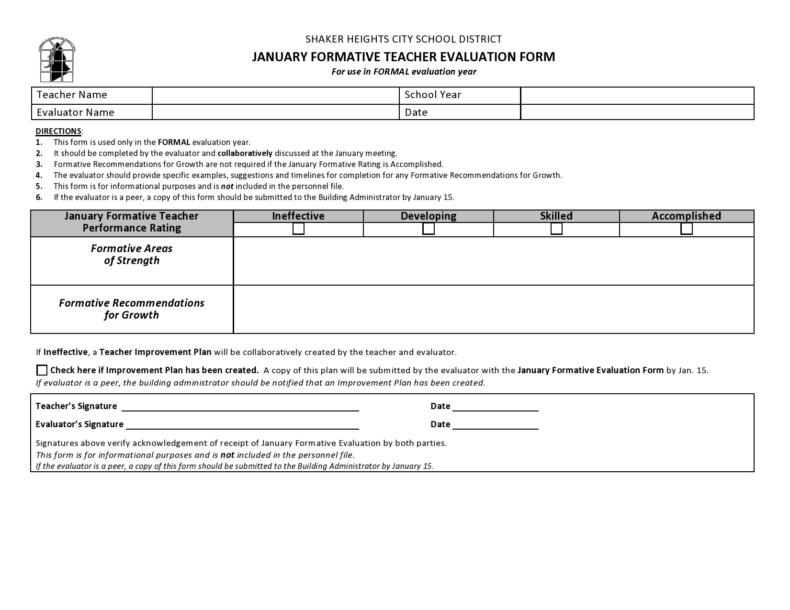50 Printable Teacher Evaluation Forms [Free] ᐅ TemplateLab