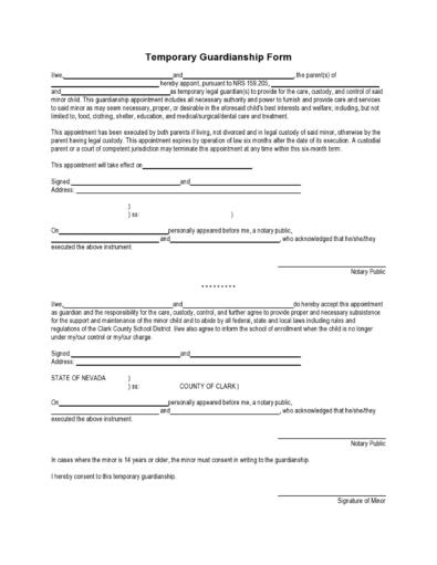 40 Printable Temporary Guardianship Forms [All States]