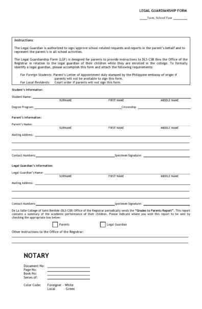 40 Printable Temporary Guardianship Forms [All States]