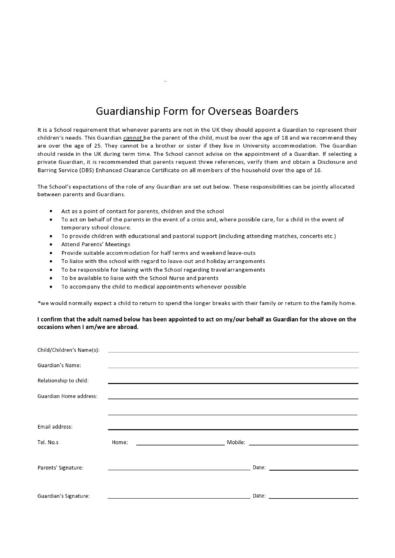 40 Printable Temporary Guardianship Forms [All States]