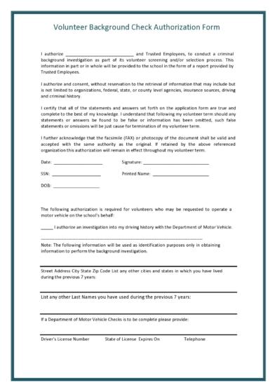 47 Free Background Check Authorization Forms ᐅ TemplateLab