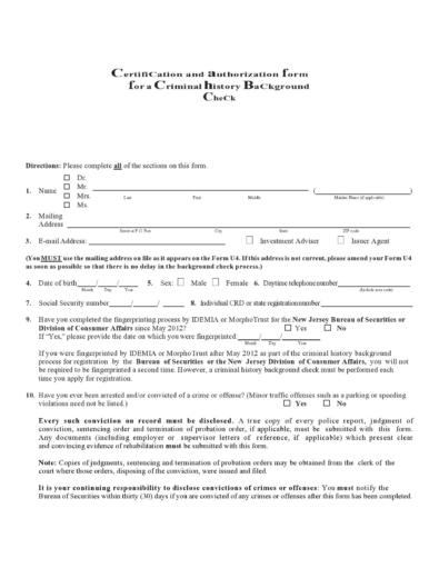 47 Free Background Check Authorization Forms ᐅ TemplateLab