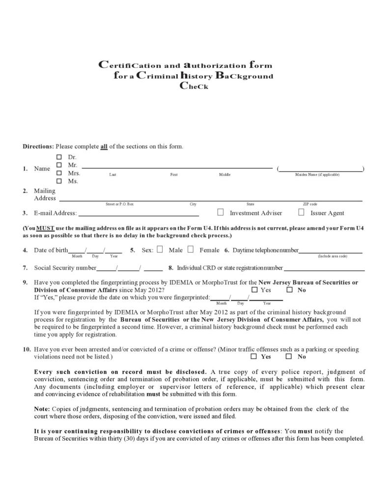 47 Free Background Check Authorization Forms ᐅ TemplateLab