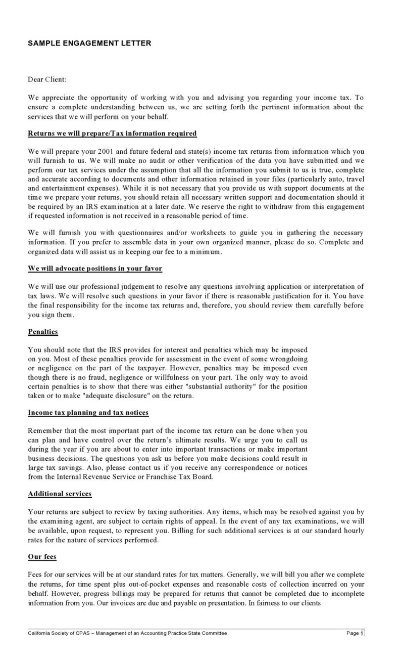 50 Editable Engagement Letter Templates (Free) ᐅ TemplateLab