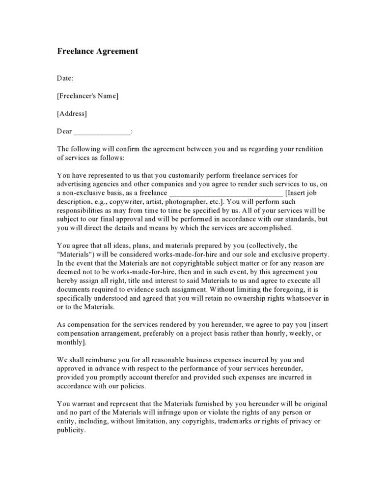 38 Free Freelance Contract Templates (MS Word) ᐅ TemplateLab