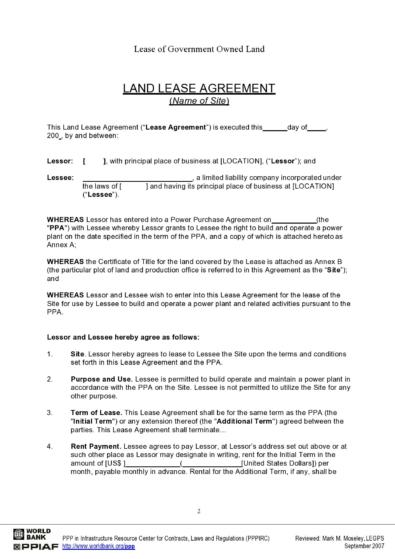 37 FREE Land Lease Agreements [Word & PDF] ᐅ TemplateLab