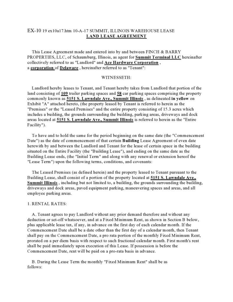 37 FREE Land Lease Agreements [Word & PDF] ᐅ TemplateLab