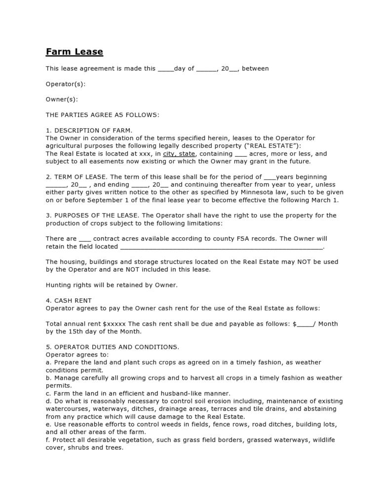 37 FREE Land Lease Agreements [Word & PDF] ᐅ TemplateLab