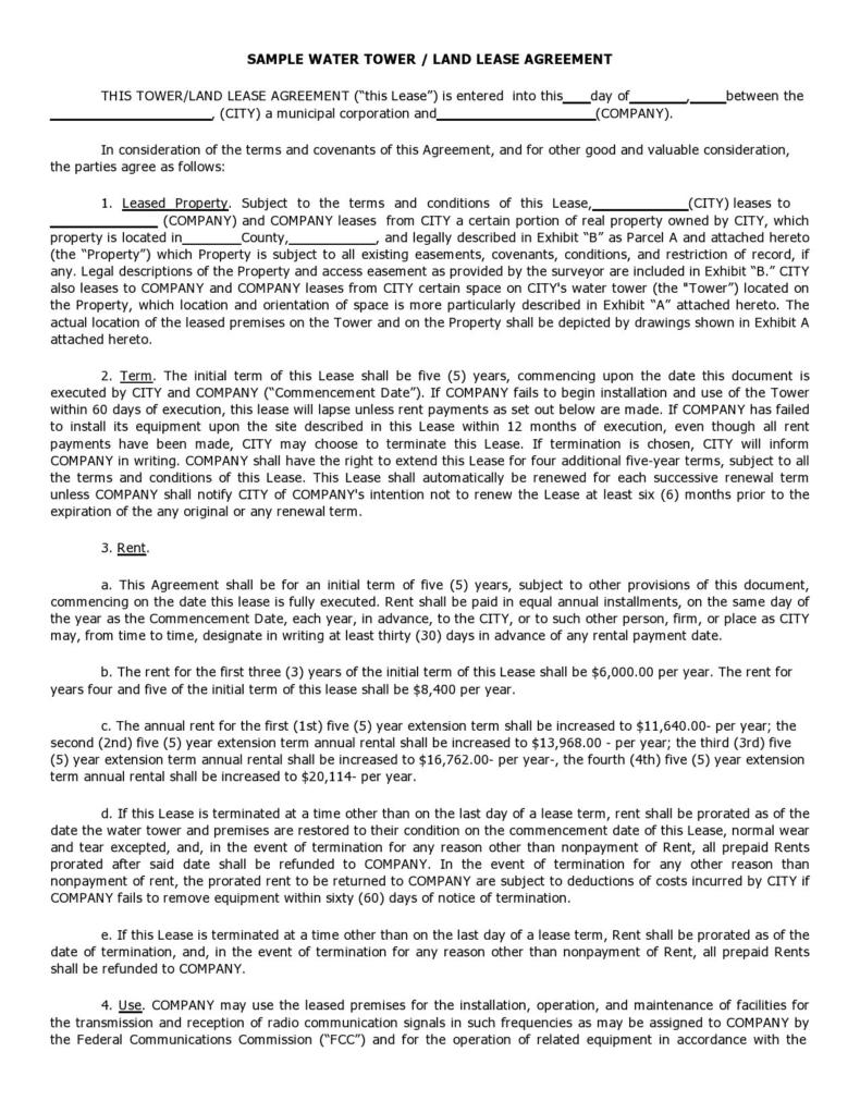 37 FREE Land Lease Agreements [Word & PDF] ᐅ TemplateLab