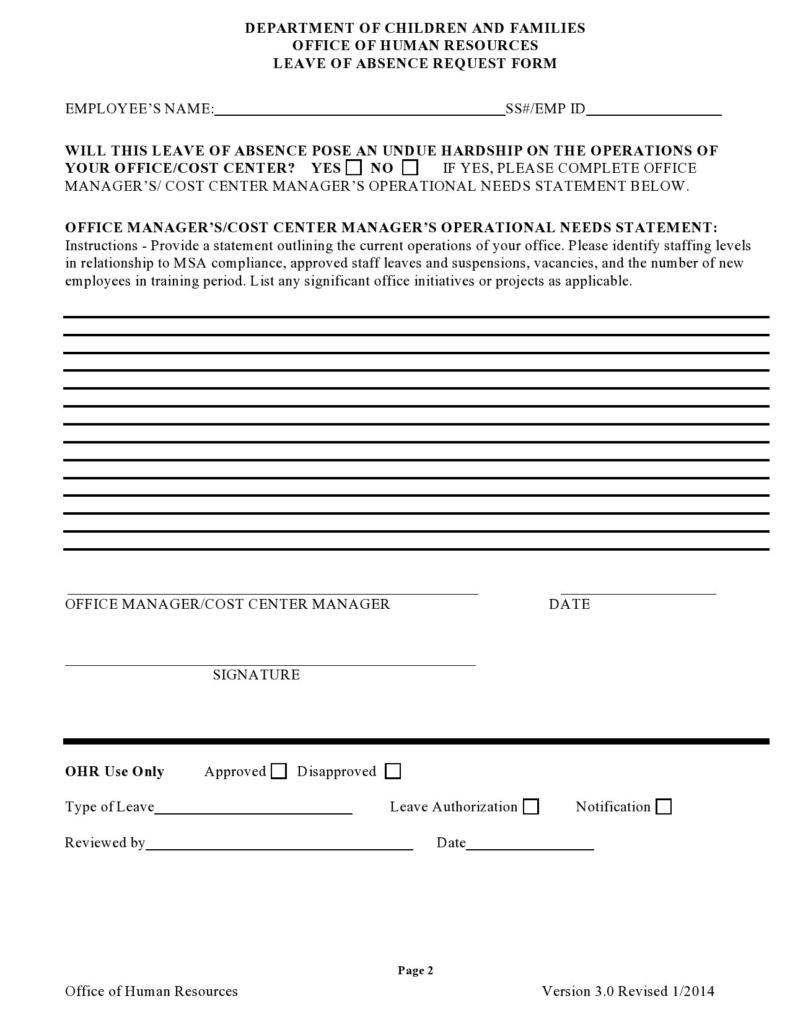 43 Free Leave of Absence Letters (Work & School) ᐅ TemplateLab