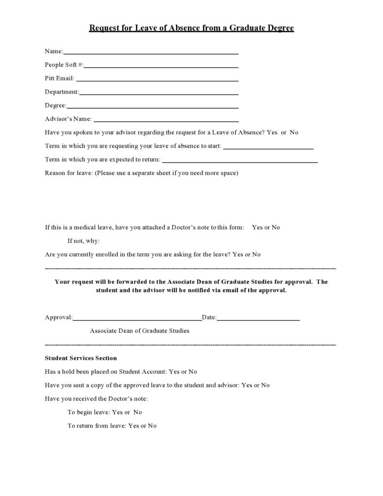 43 Free Leave of Absence Letters (Work & School) ᐅ TemplateLab