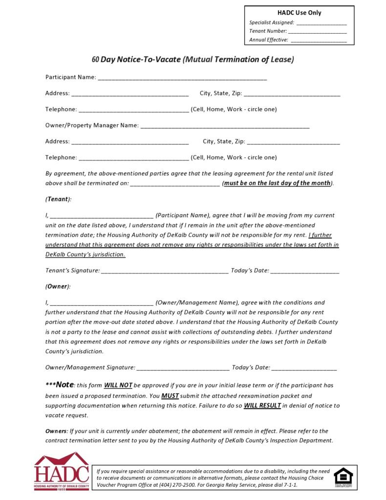 50 Free Notice to Vacate Templates (30/60 days) ᐅ TemplateLab